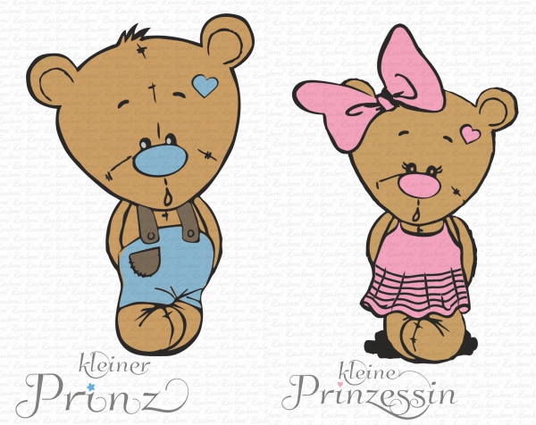 Zaubereihoch3 Dein Bastelmaterial für Schnullerketten und Co. - Plotterdatei Teddy Junge